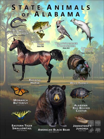Georgia State Animals Poster Print